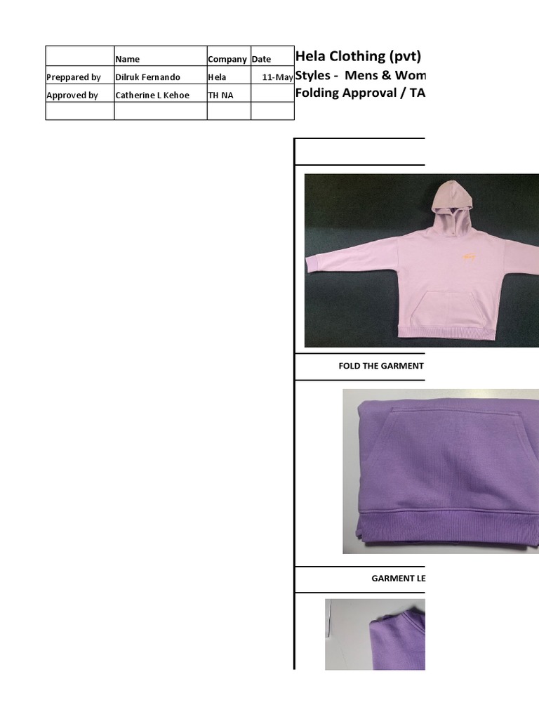 Packing Method Approval - Hoody | PDF | Clothing | Human Appearance