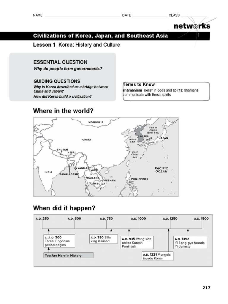 Civilizations of Korea Japan and Southeast Asia Korea History and ...