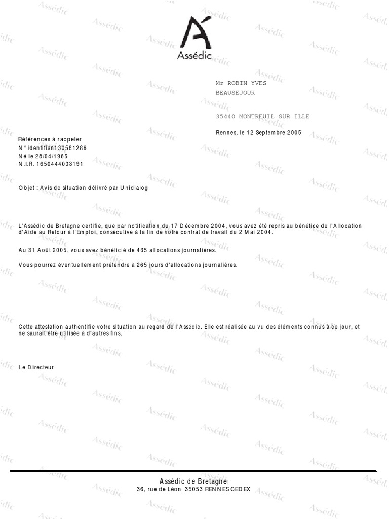 attestation-assedic | PDF