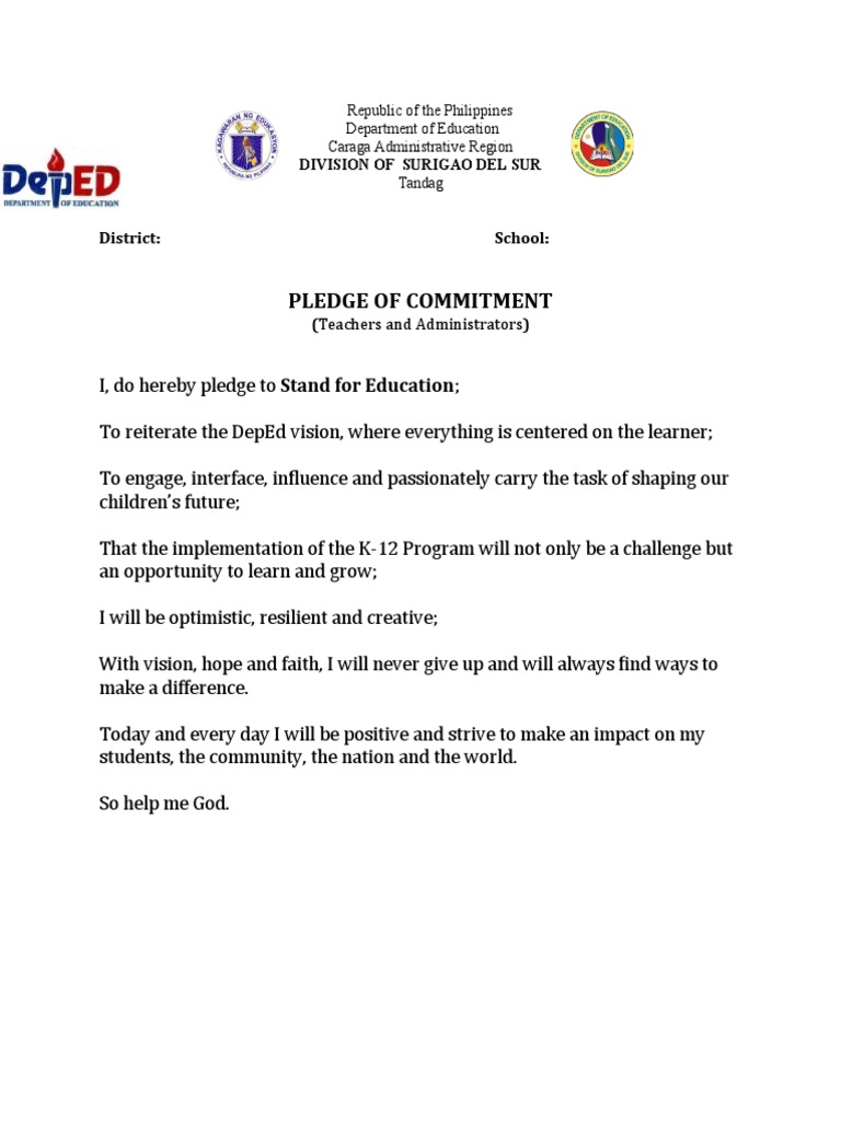 Commitment TARP SIZE 4X6 | PDF