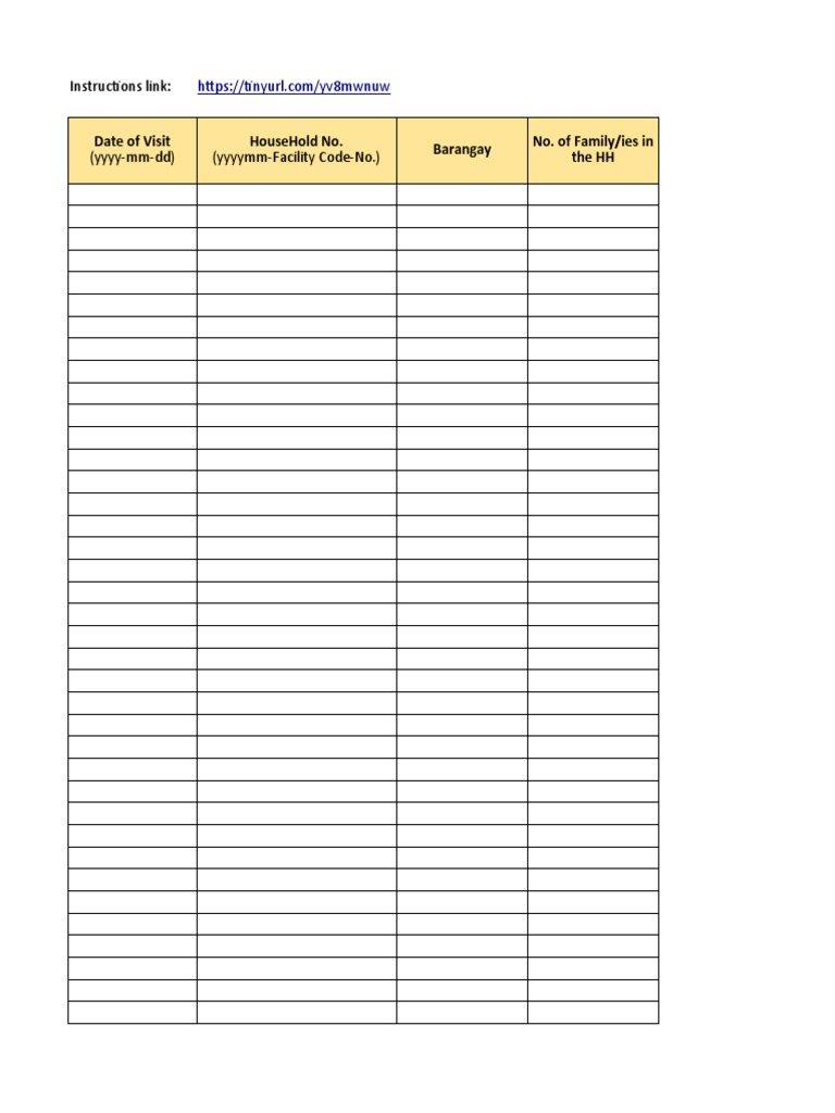 Household Profiling Form Instructions | PDF | Sports & Recreation