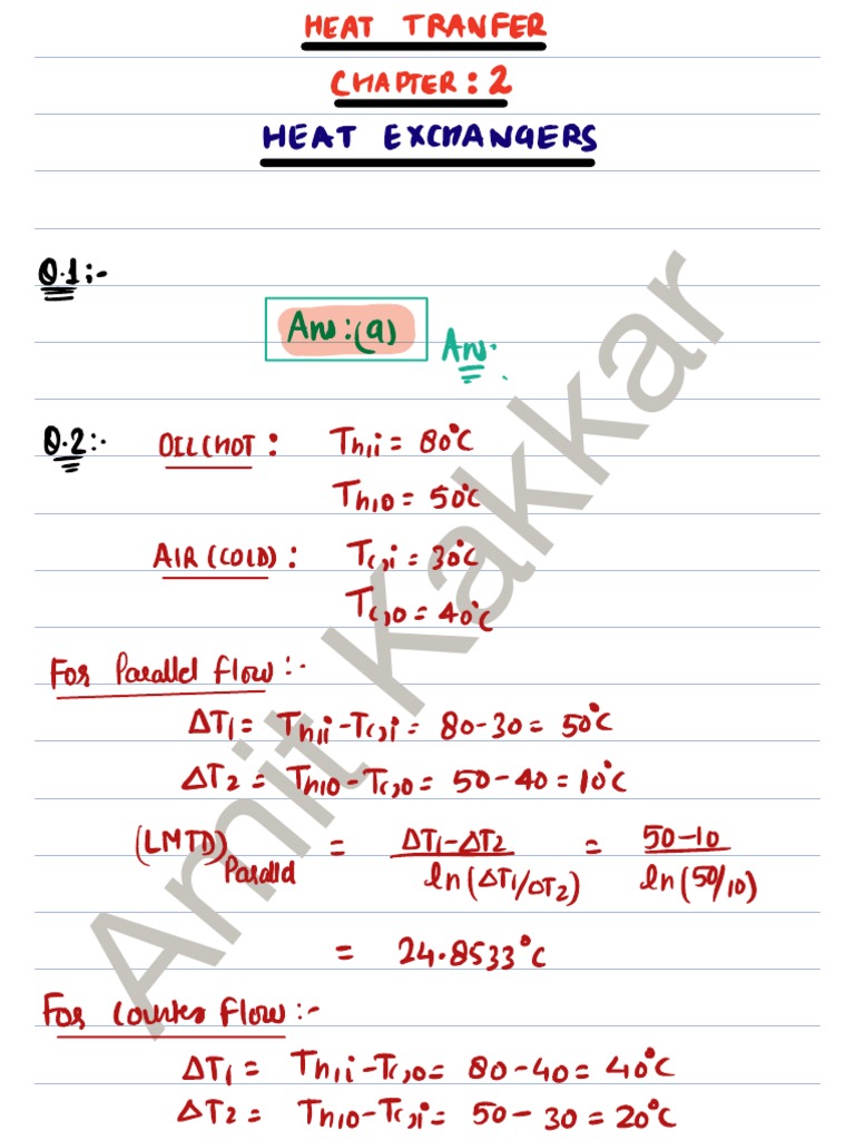 HT (Workbook Solution) Chapter 2 (Heat Exchanger) | PDF