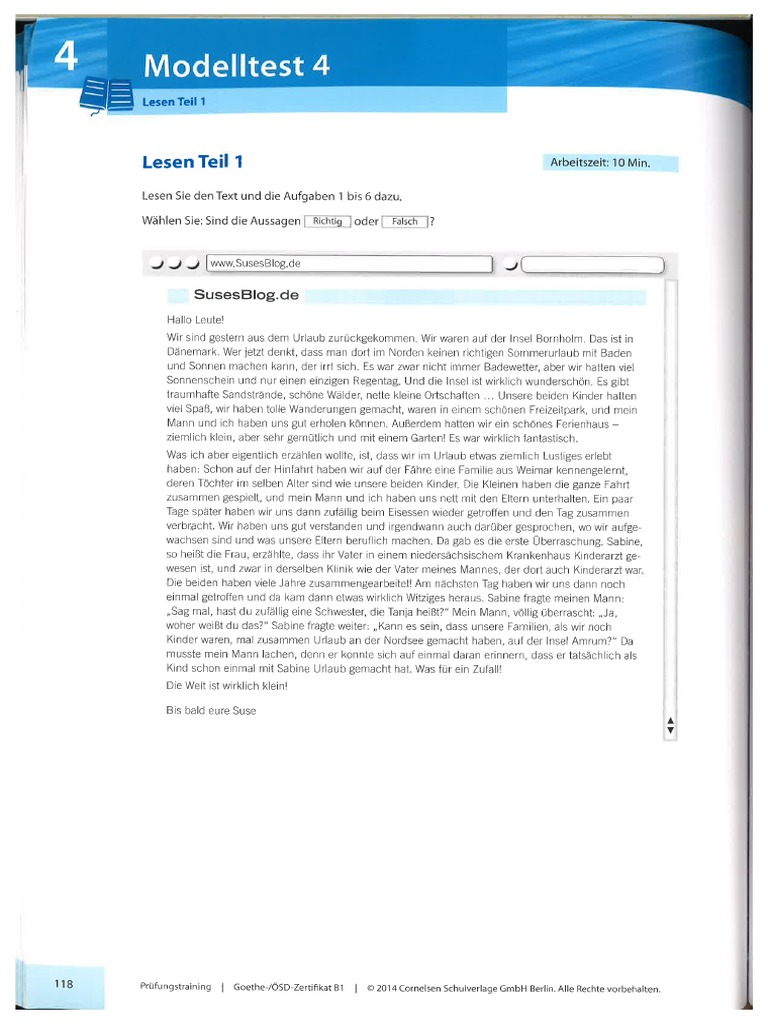 Modelltest 4 Lesen | PDF