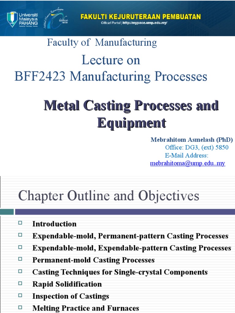 Week 3 Lecture 4 Metal Casting Processes and Equipment | PDF