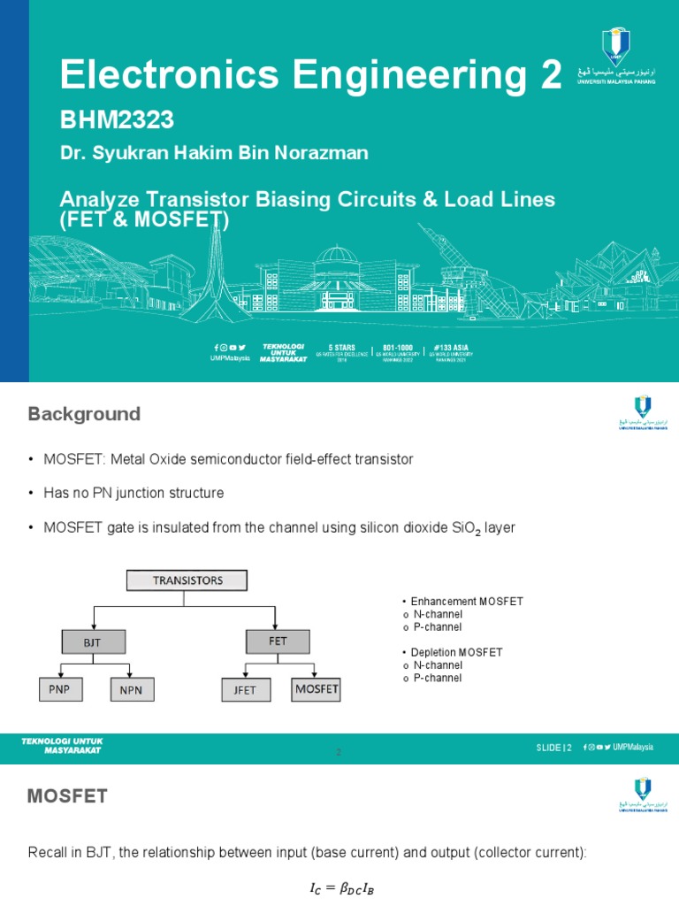 Analyze Transistor Biasing Circuits - Load Lines (FET - MOSFET) | PDF ...