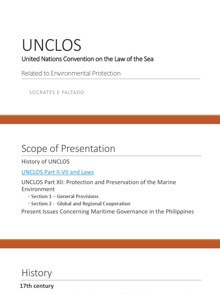13 - UNCLOS Report On Environmental Protection ENVI LAW 2 | PDF ...