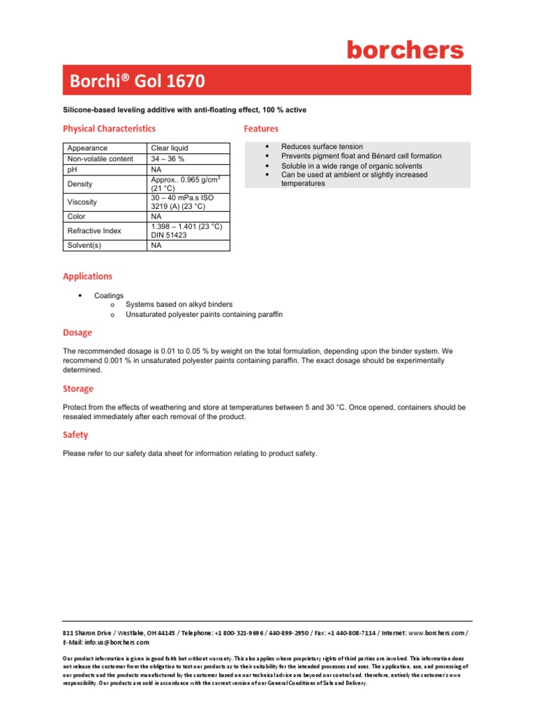 Borchi Gol 1670 | PDF | Paint | Materials
