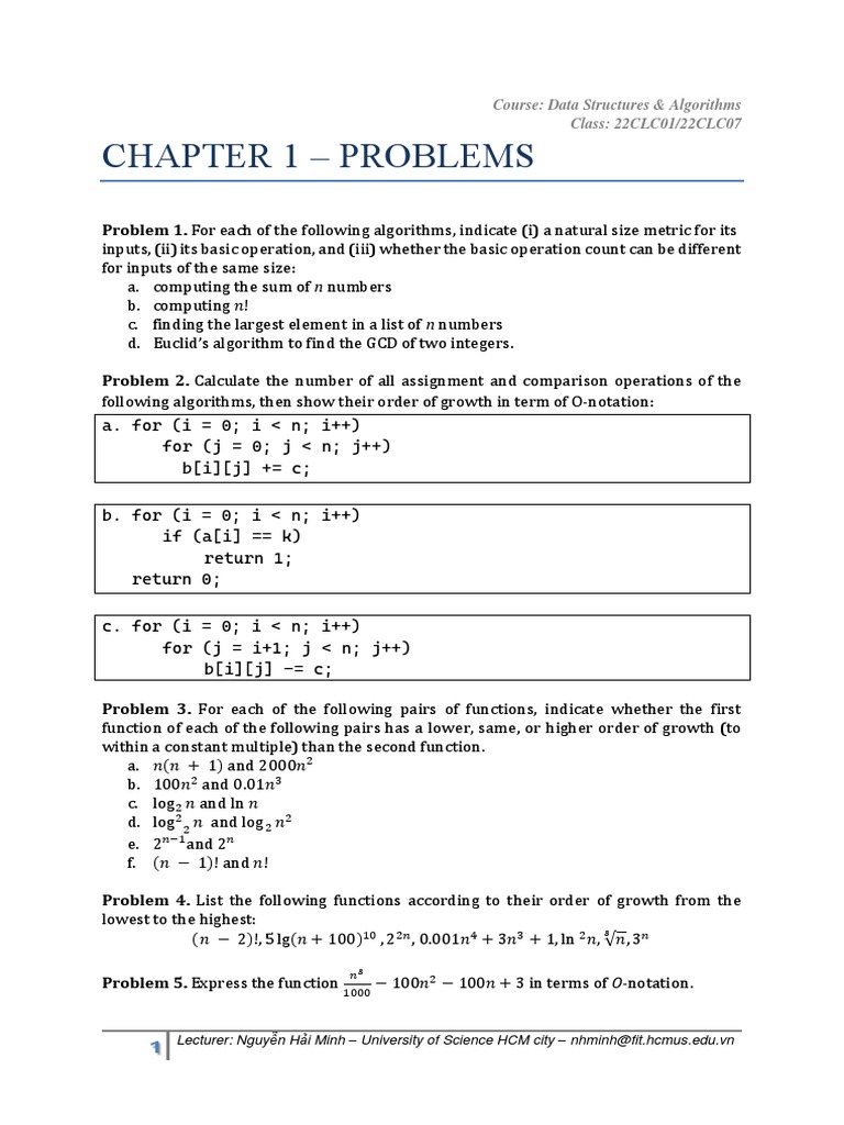 Chap01 Problems | PDF | Algorithms | Applied Mathematics