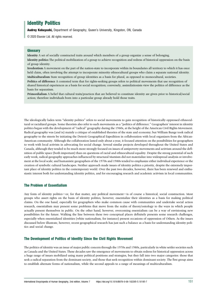 Understanding Identity Politics | PDF | Identity Politics ...
