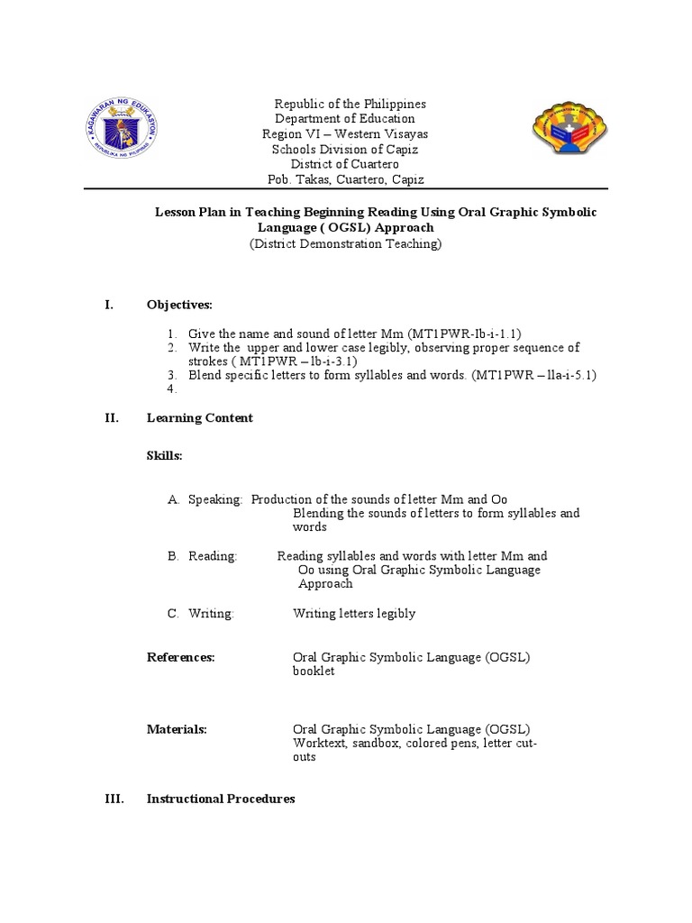 Lesson Plan Ogsl | PDF | Lesson Plan | Teachers