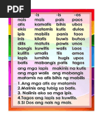Pagsasanay Sa Pagbasa NG Pangunahing Pantig Worksheet | PDF
