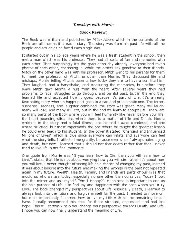 Tuesdays with Morrie | PDF