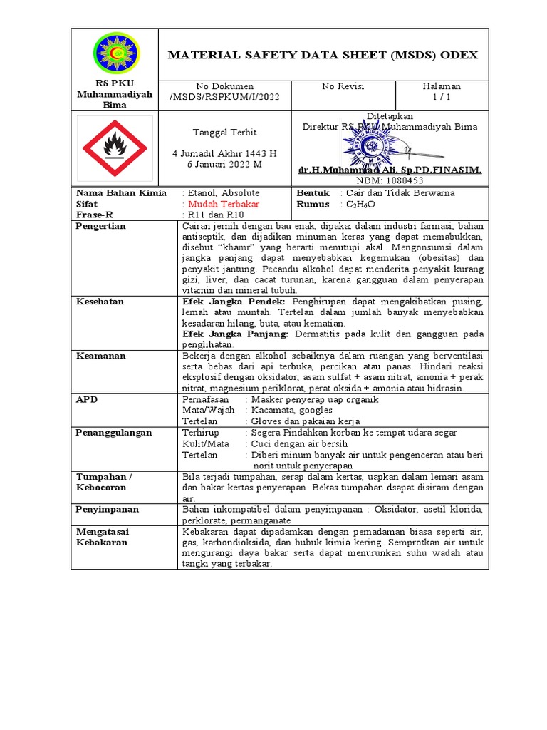 MSDS Odex | PDF