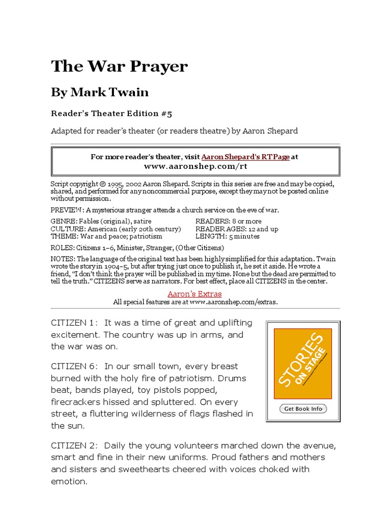 RTE #5 - The War Prayer (Mark Twain) | PDF