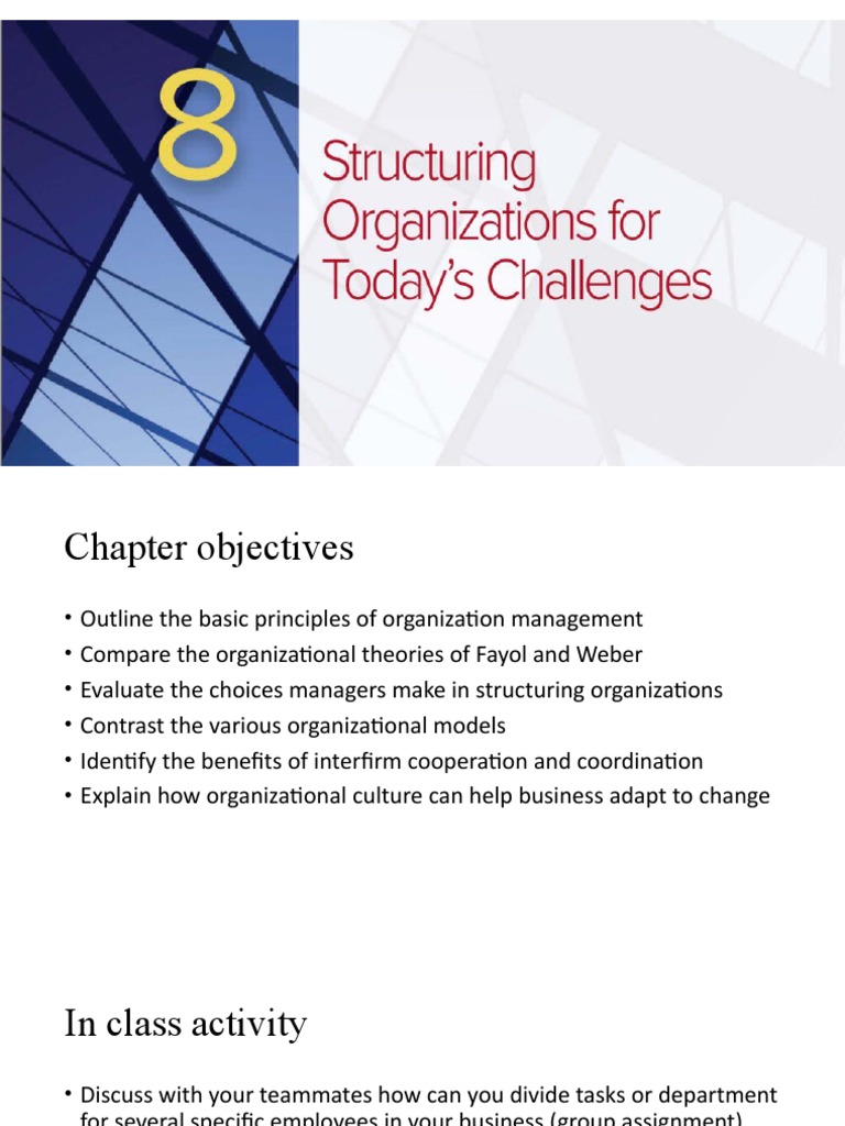Chapter 8 - Structuring Organization | PDF | Organizational Structure | Economies