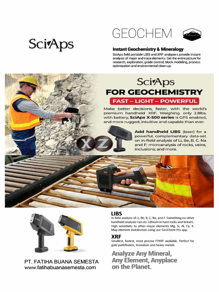 06 Brosur Handheld Portable XRF & LIBS Merk Sciaps For Geochem Mining (New Technology) - PT ...