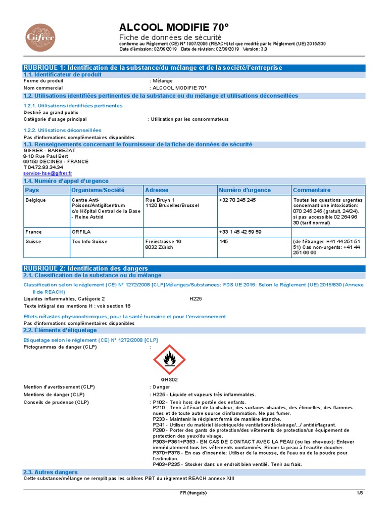 Alcool Modifie 70 - 3.0 | PDF