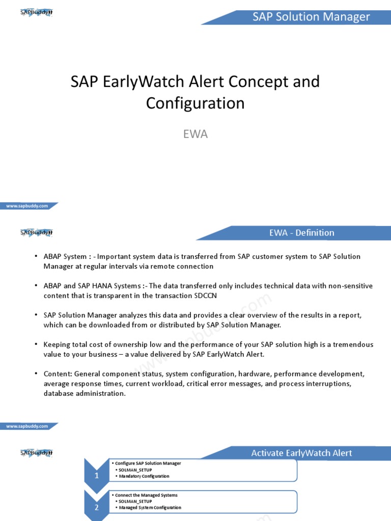 11.1-SAP-EarlyWatch-Alert-Concept-and-Configuration | PDF | Computer ...