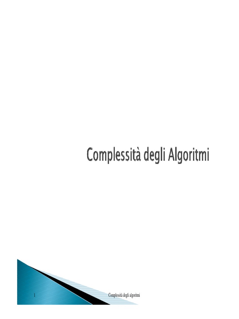 Complessita Degli Algoritmi | PDF