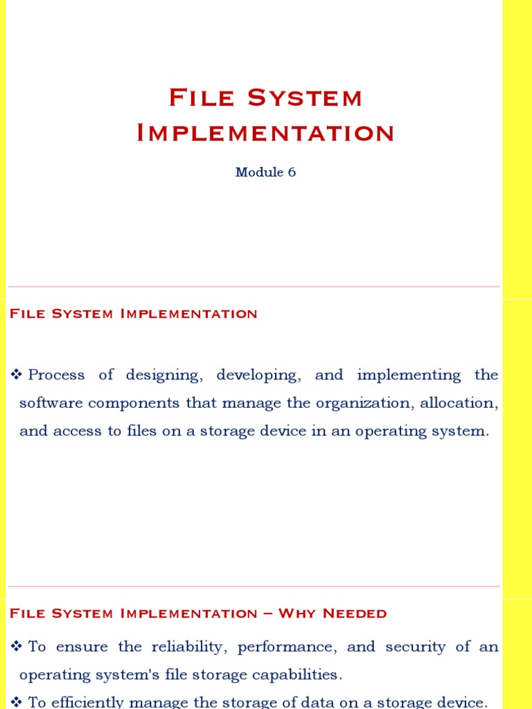 15 File System Implementation 27-06-2023 | PDF