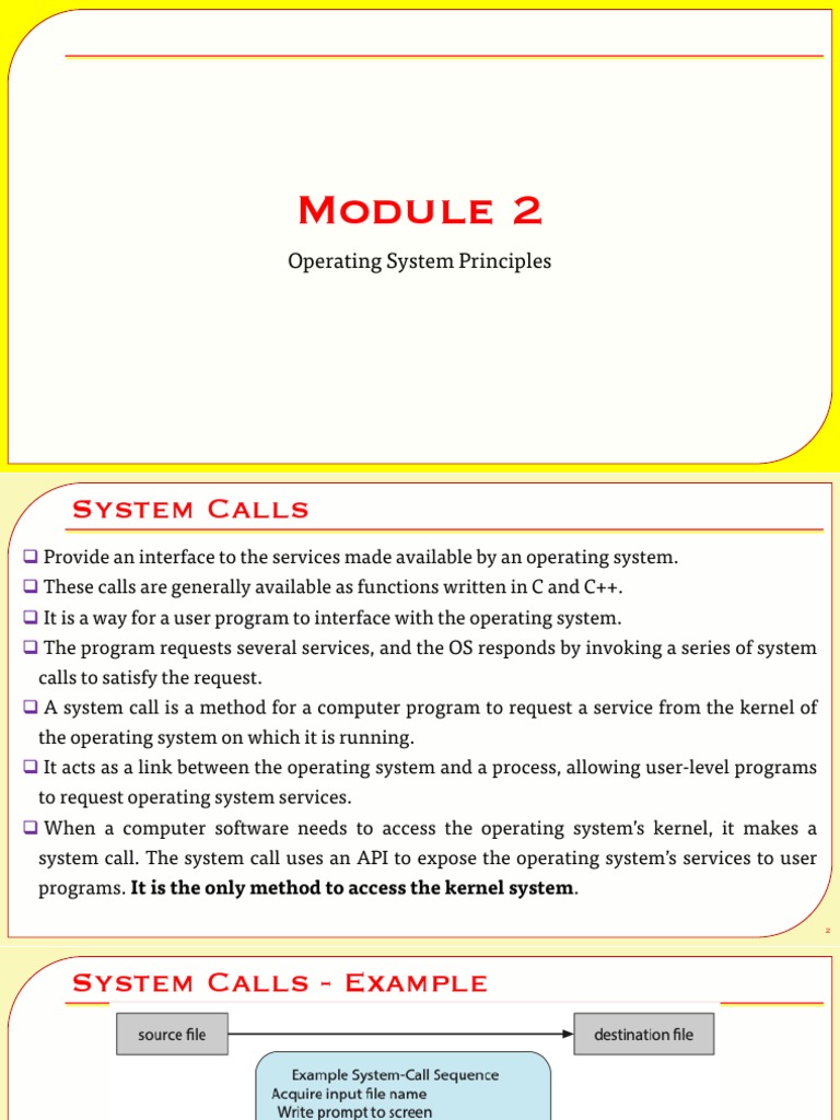 2-System Calls, System - Application Call Interface - Protection - User - Kernel Modes-29!04 ...