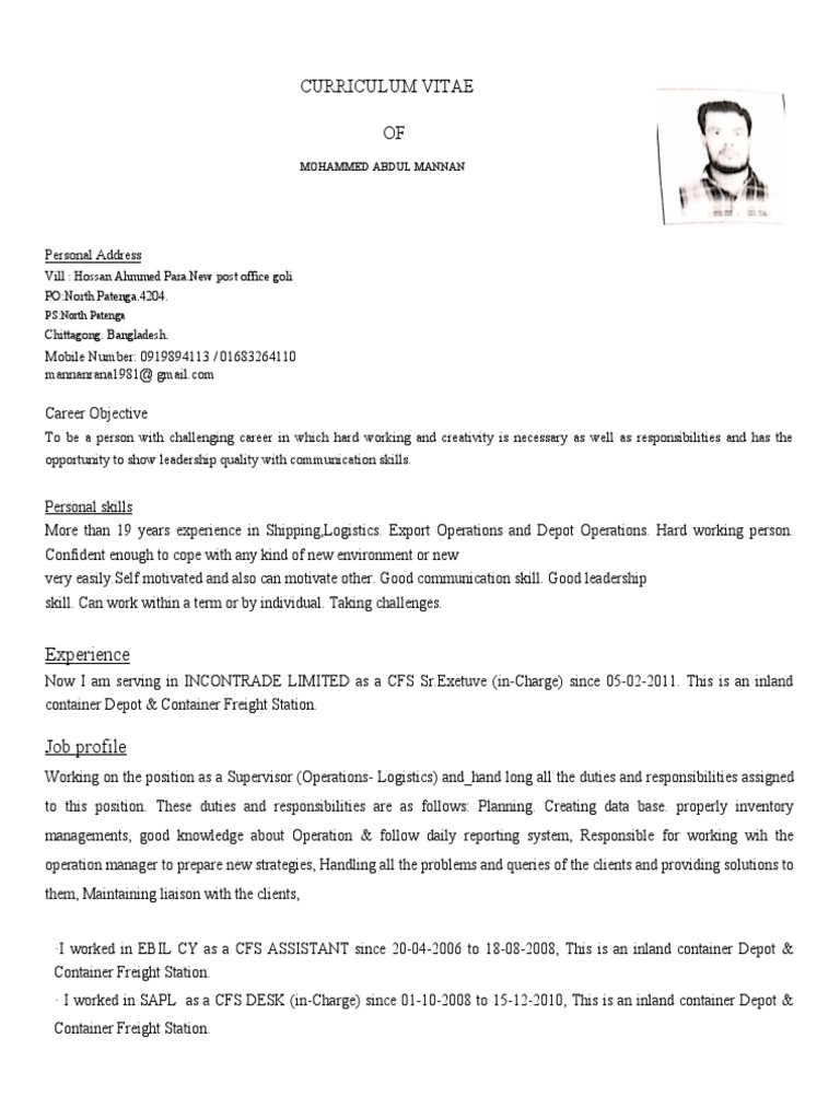 CV of Mannan | PDF | Cognitive Science | Cognition