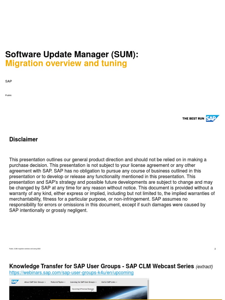 2-SUM Migration Overview and Tuning | PDF | Databases | Computing