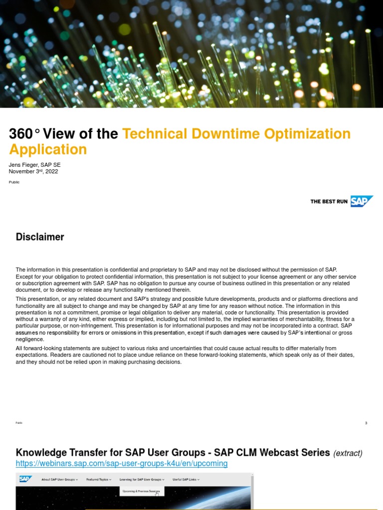 9-360 Degree View of The Technical Downtime Optimization Application | PDF