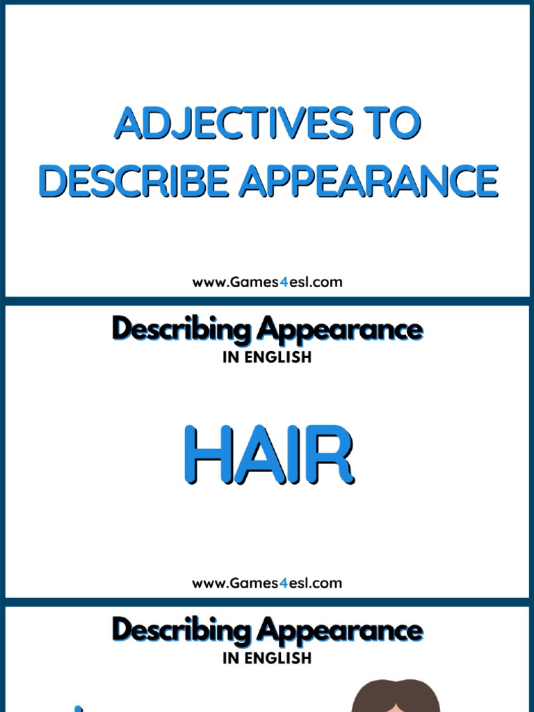 157.describing People Adjectives To Describe Appearance | PDF