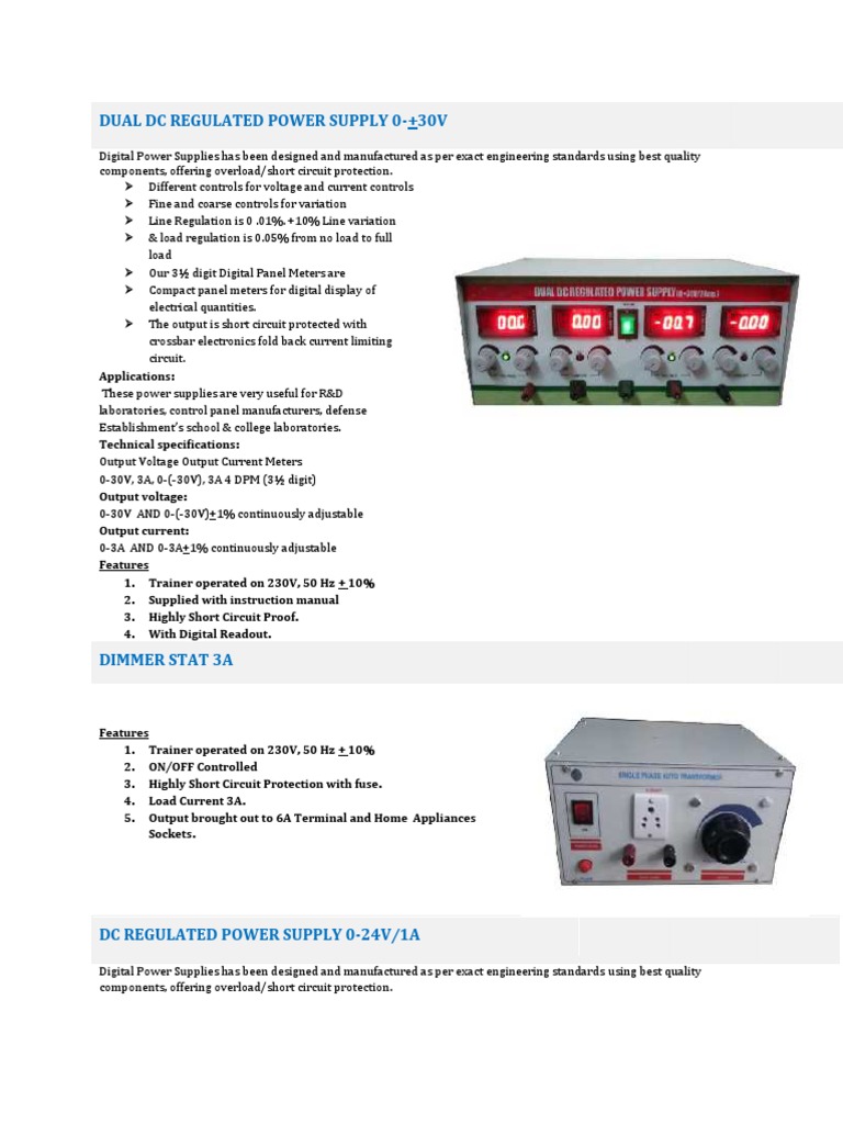 Dual DC Regulated Power Supply | PDF | Power Supply | Rectifier