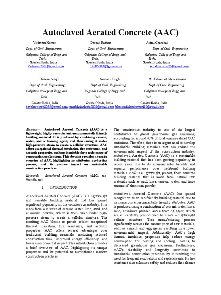 AAC Paper | PDF | Home & Garden