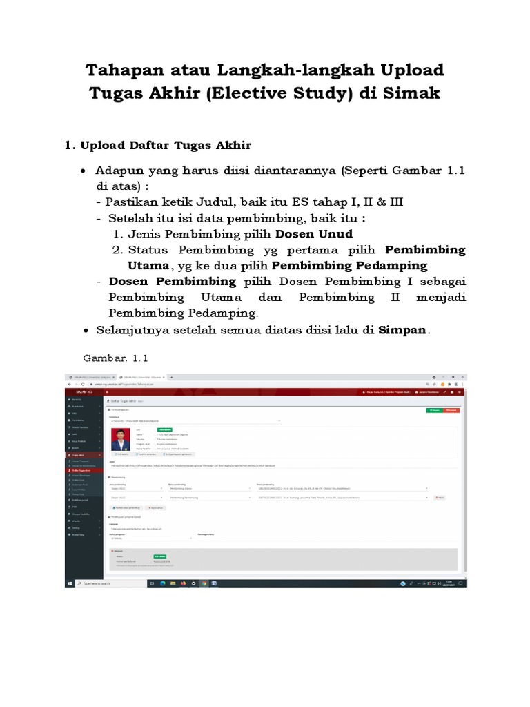 Tahapan Atau Langkah-Langkah Upload Tugas Akhir Di Simak IMISSU | PDF