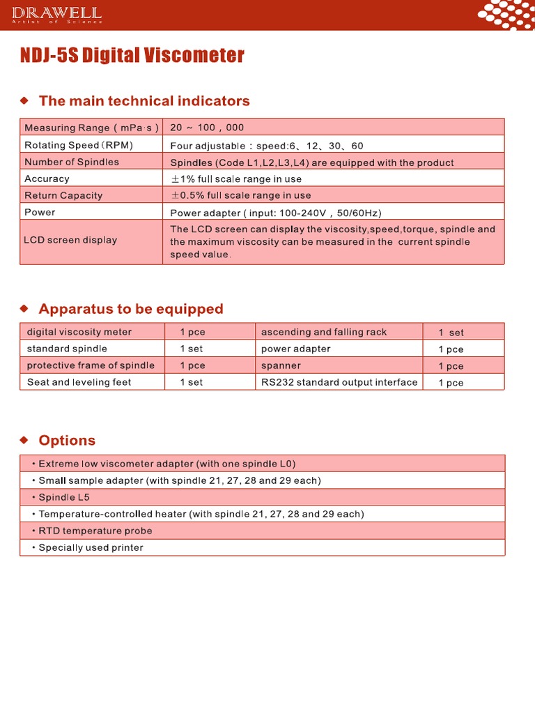 Brochure of Viscometer NDJ 5S | PDF