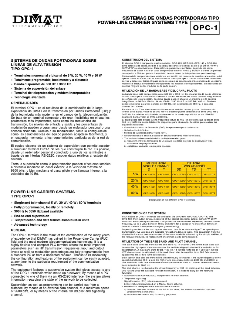 Dimat Opc | PDF | Módem | Ciencias de la Computación