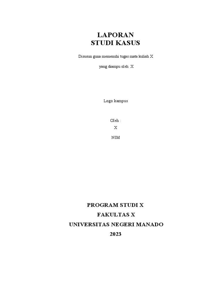 Contoh Format Laporan Studi Kasus | PDF