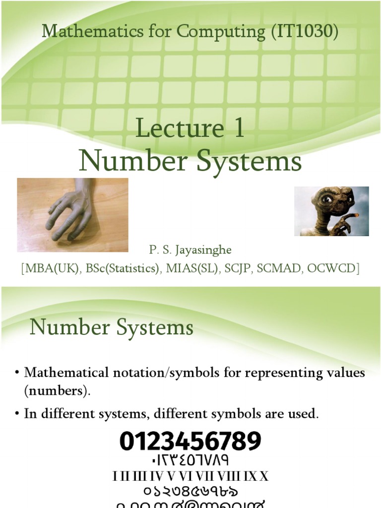 MC - Lecture Slides - 01.1 Number Systems | PDF