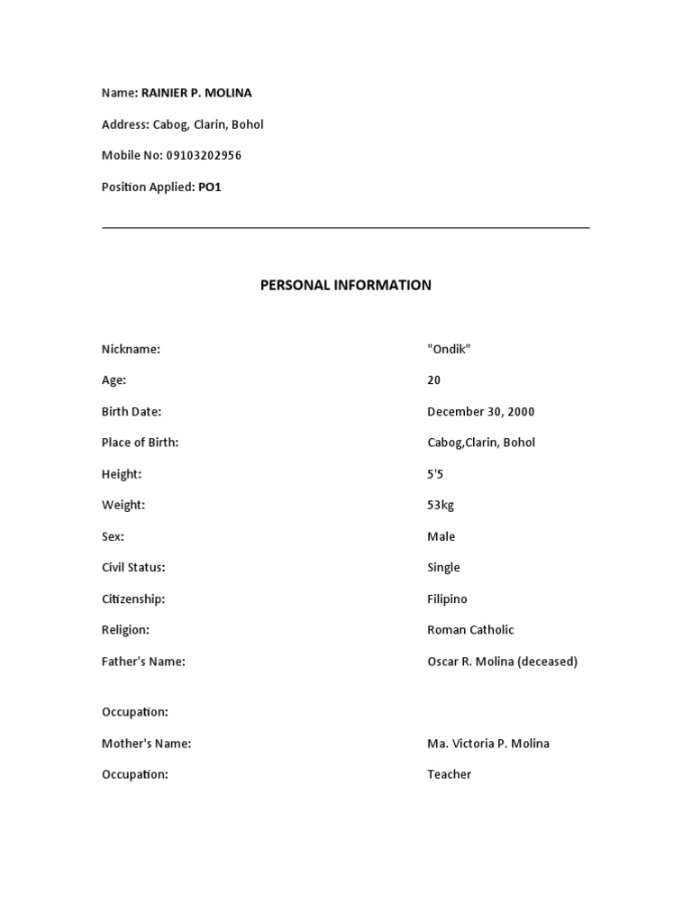 DODONG RESUME | PDF