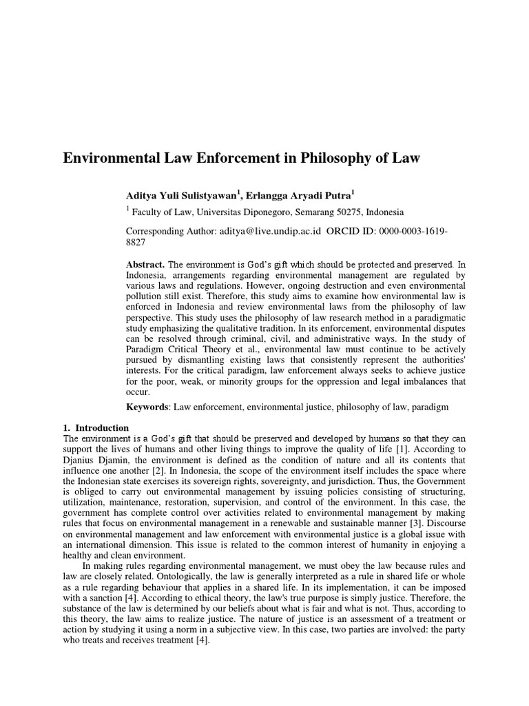 4.environmental Law Enforcement in Philosophy of Law | PDF ...