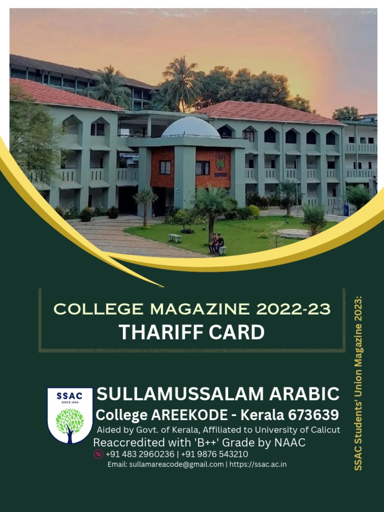 Ssac Magazine 2023 Thariff Card | PDF | Social Institutions | Marketing