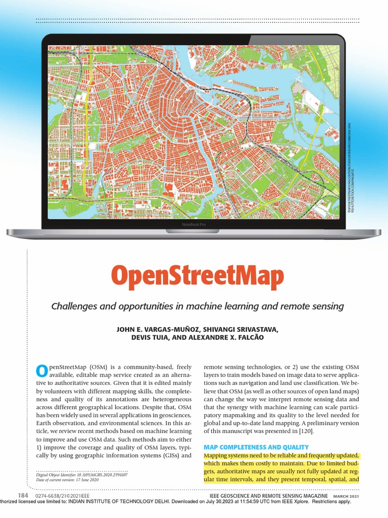 OpenStreetMap Challenges and Opportunities in Machine Learning and Remote Sensing | PDF