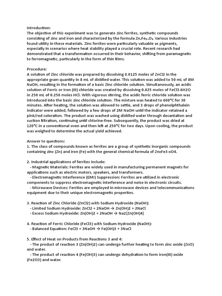 Experiment 1 Inorganic Pdf 