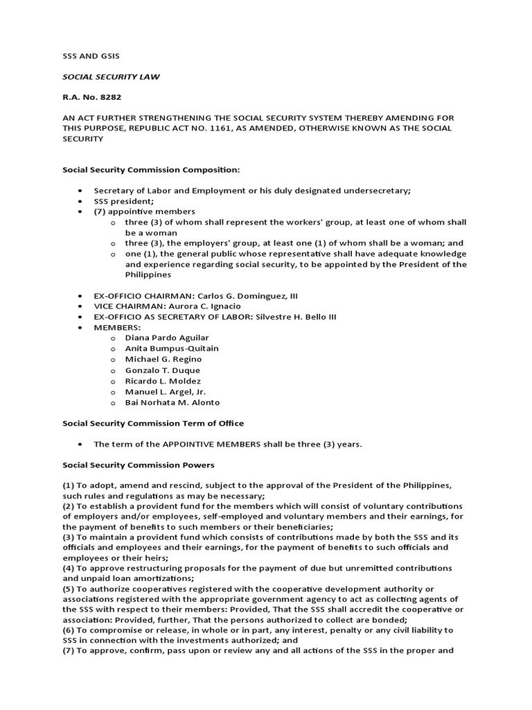SSS and GSIS Presentation | PDF | Welfare | Retirement