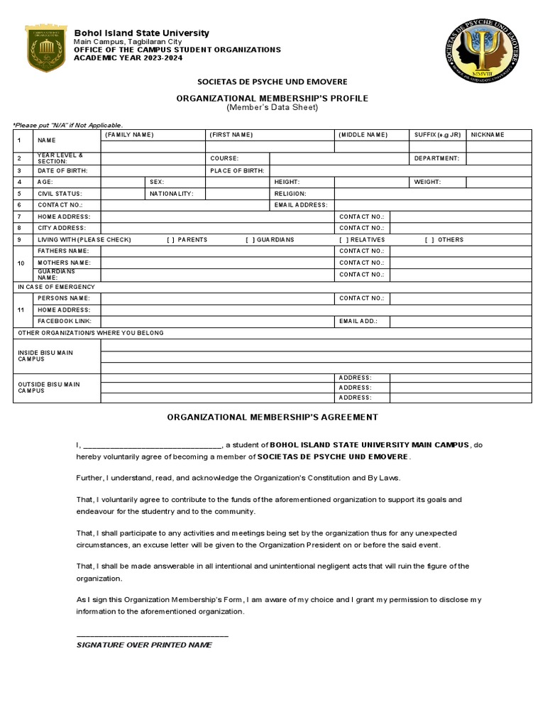 SPE Organizational Membership Profile Form | PDF | Justice | Crime ...