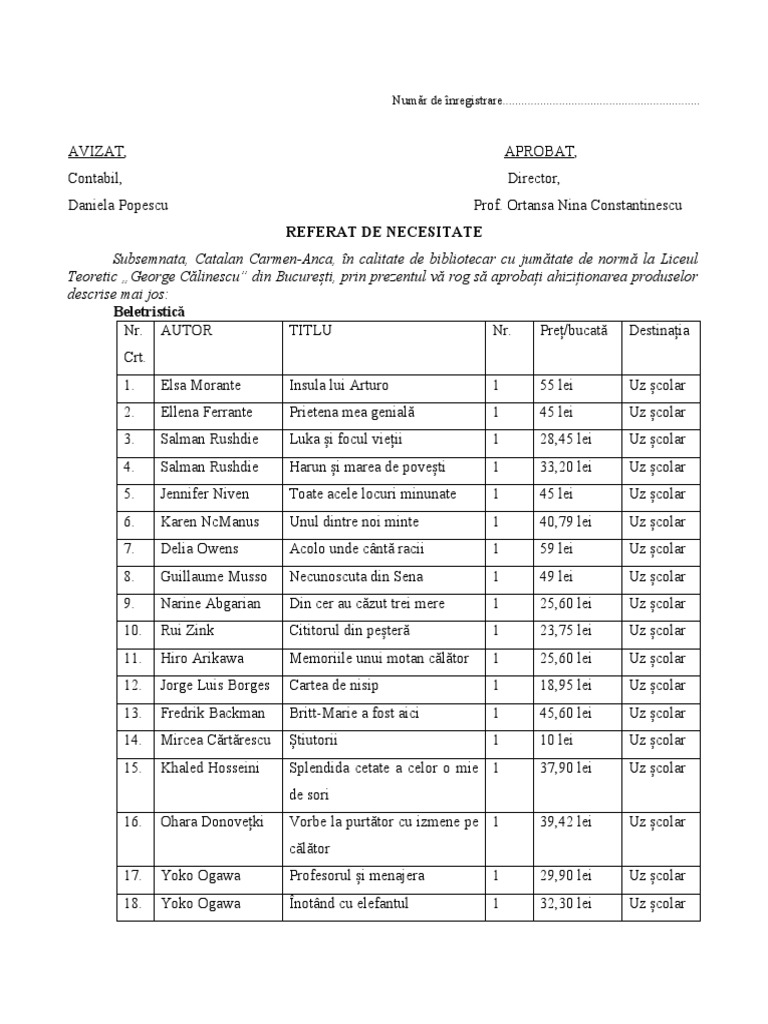 Referat de Necesitate | PDF