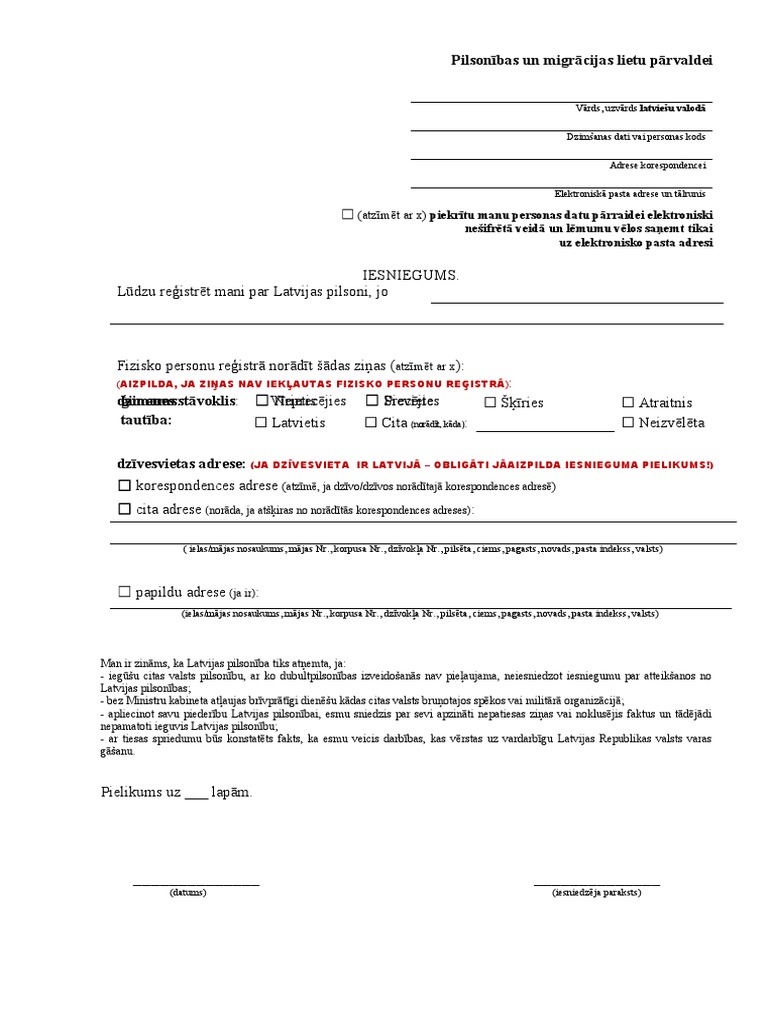 Iesniegums Latvijas Pilsonibai No-15-Gadiem - 6 | PDF