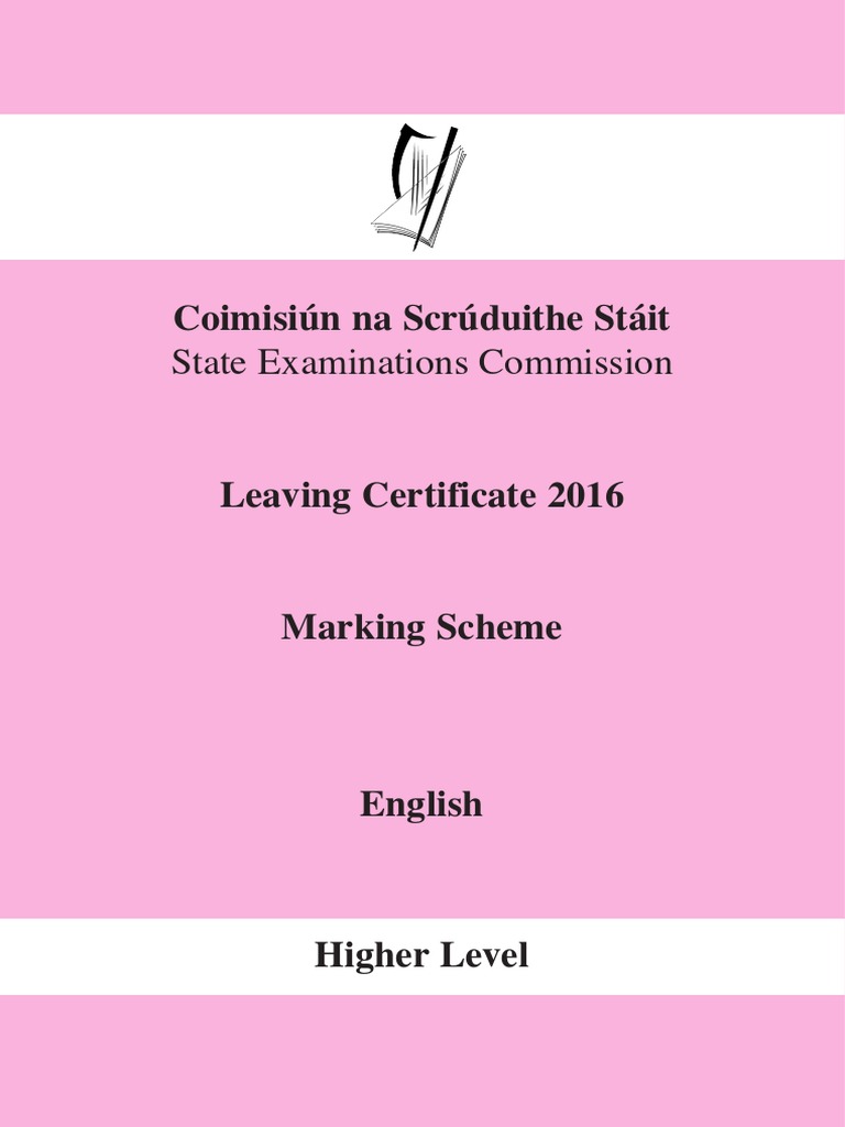 2016 Leaving Cert English Marking Scheme | PDF