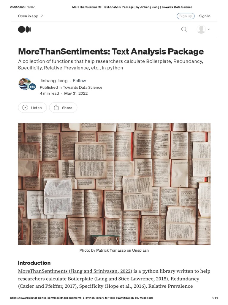 Python Text Analysis Library | PDF | Teaching Methods & Materials | Technology & Engineering