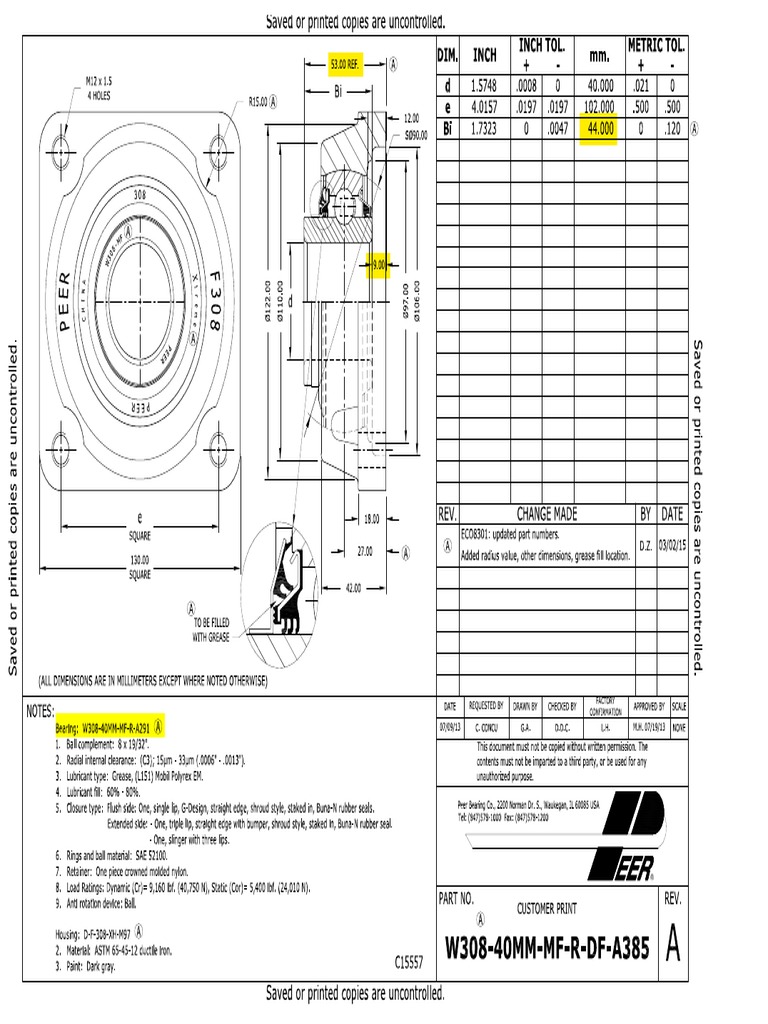 Peer w308 40mm MF R DF A385 (c15557 A) Peer Analog FKL Lsfr308 | PDF