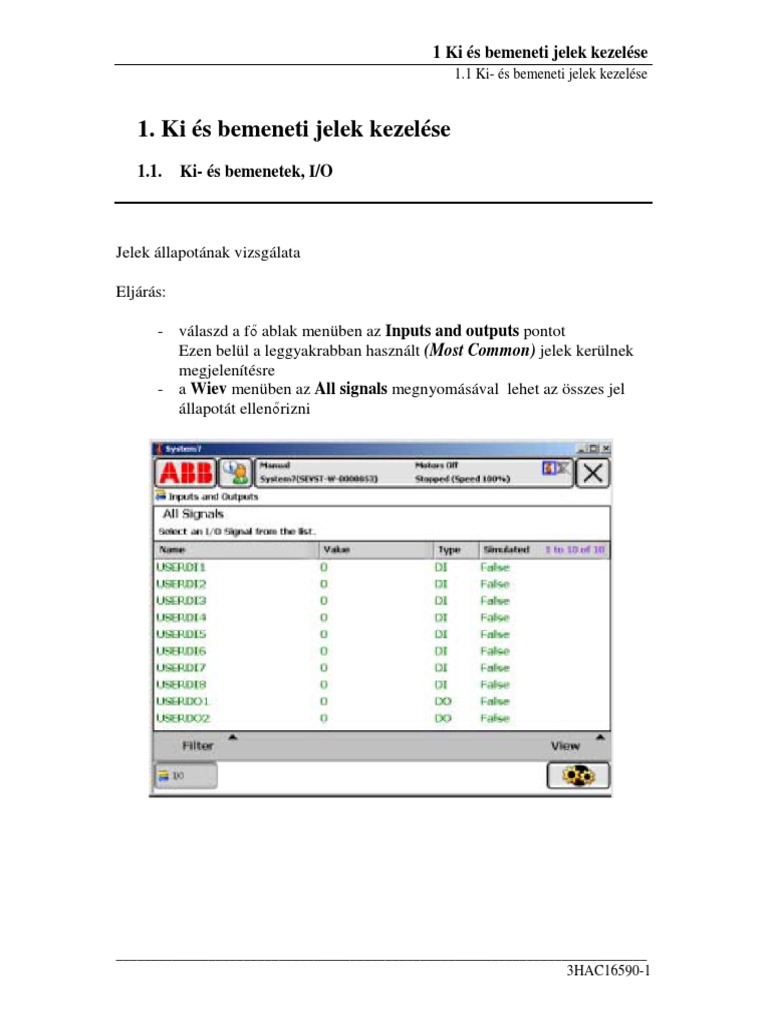 Ki És Bemenetek Kezelése IRC5 | PDF
