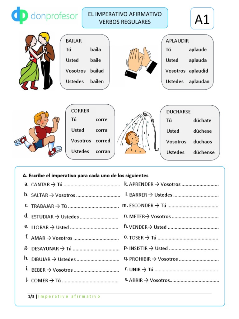 Imperativo Afirmativo en Español | PDF | Estudios de idiomas ...